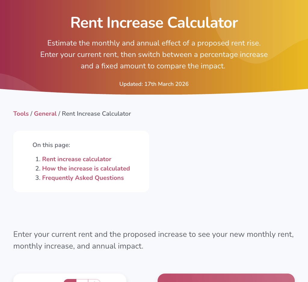 Rent Increase Calculator